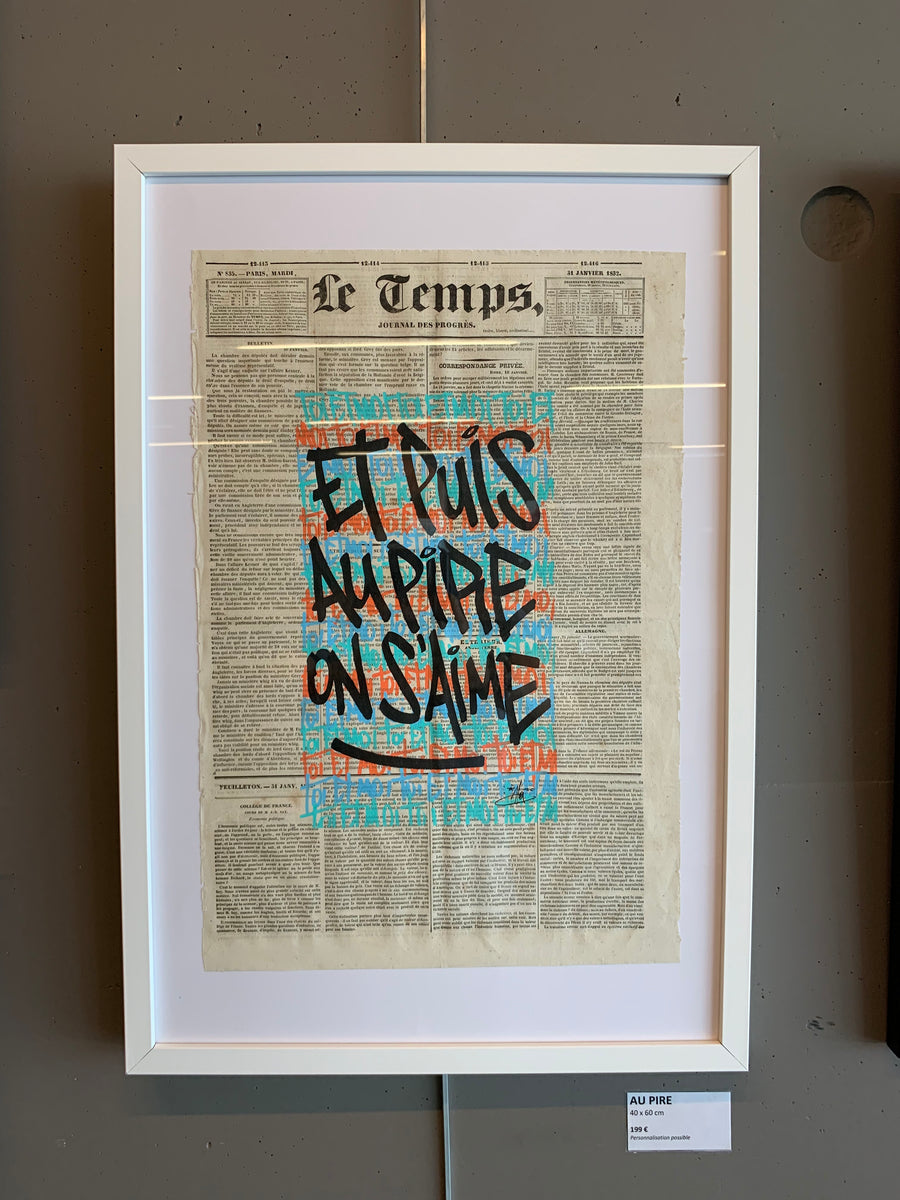 Affiche des années 1800 ORIGINALE taguée – Alex Z - Art Urbain